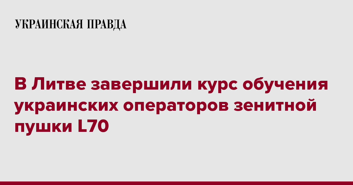 В Литве завершили курс обучения украинских операторов зенитной пушки ...