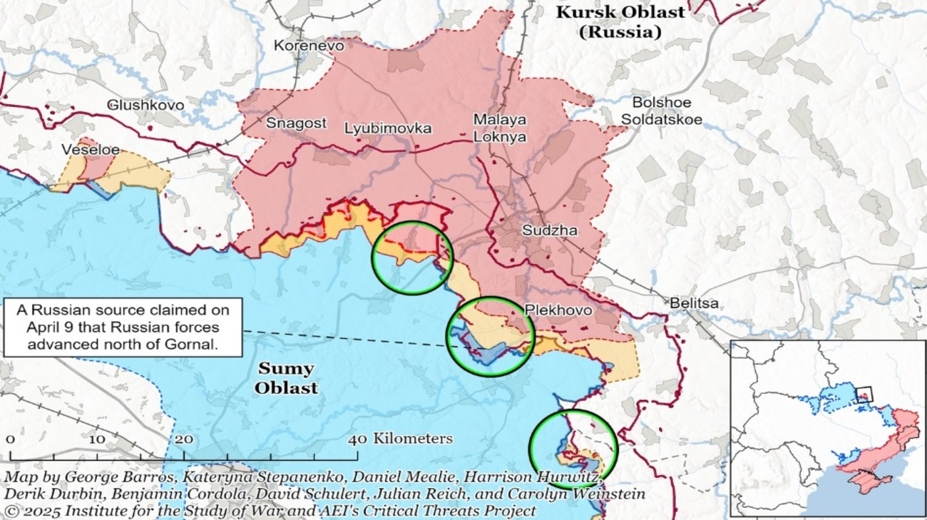 ISW: Russia presumably wants to create buffer zone in Sumy Oblast and ...